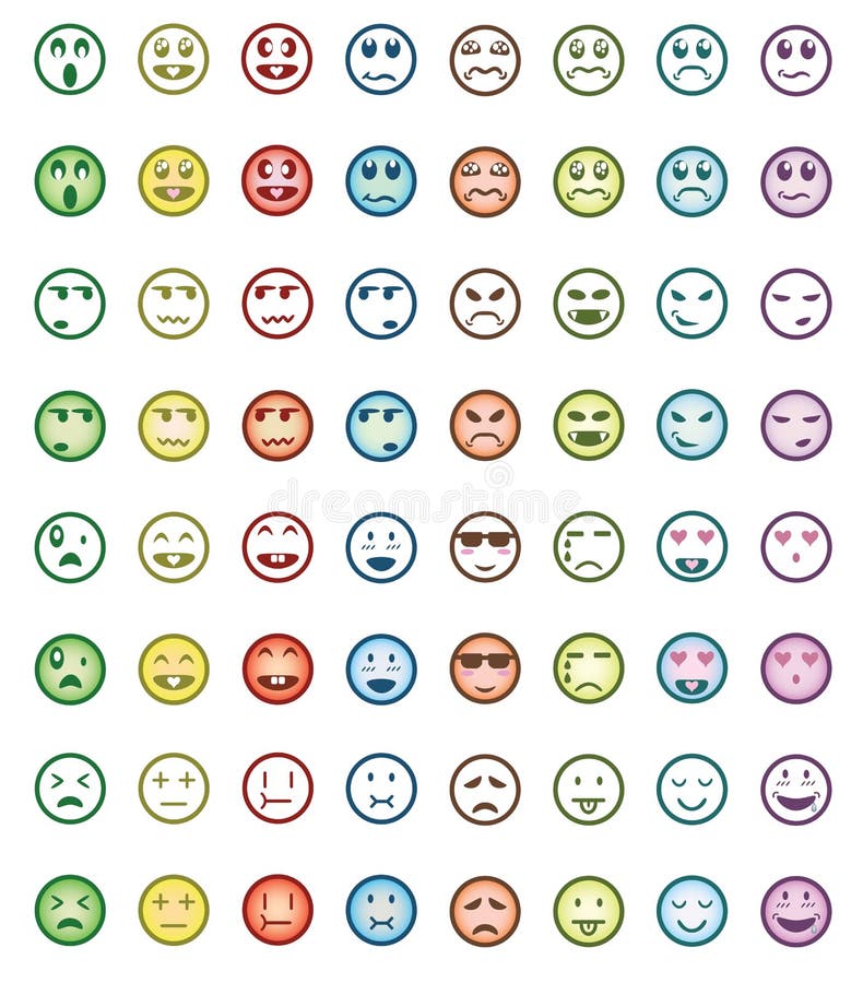 Faces emotions stock vector. Illustration of internet - 54420581