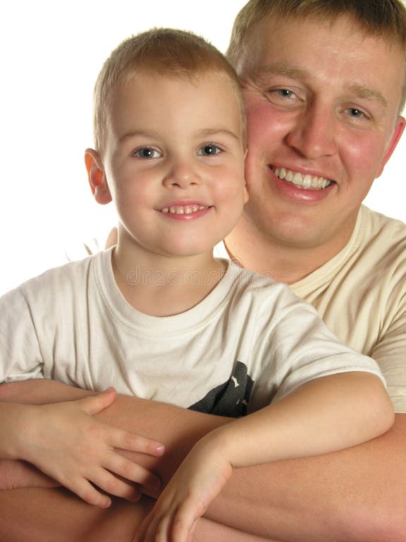 Faces Father with Son Isolated Stock Photo - Image of fatherhood ...