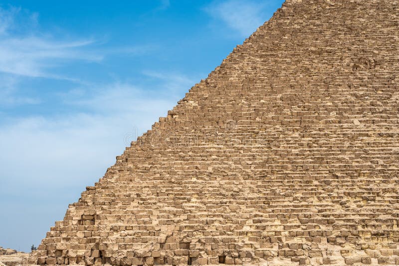 Faces of the Great Pyramid. Egypt, Giza. Masonry of the Great Egyptian ...