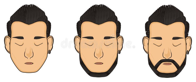 Faces of mens stock illustration. Illustration of nationality - 91584973