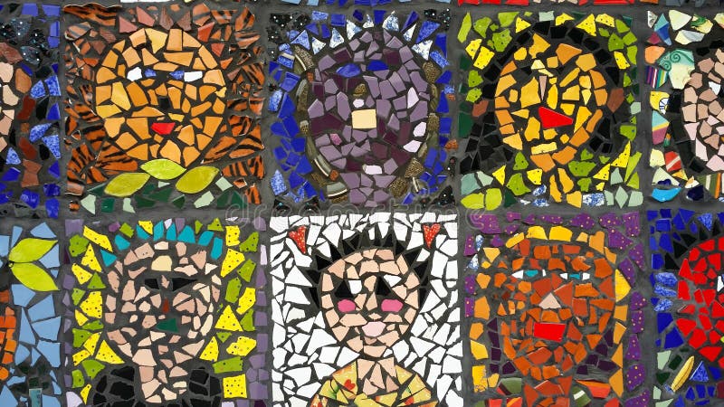 Faces in Mosaic stock image. Image of mosaic, stone, ethnic - 75170081