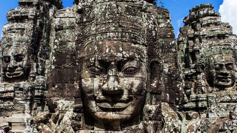 Faces on Prasat Bayon, Angkor Thom Stock Photo - Image of prasat ...