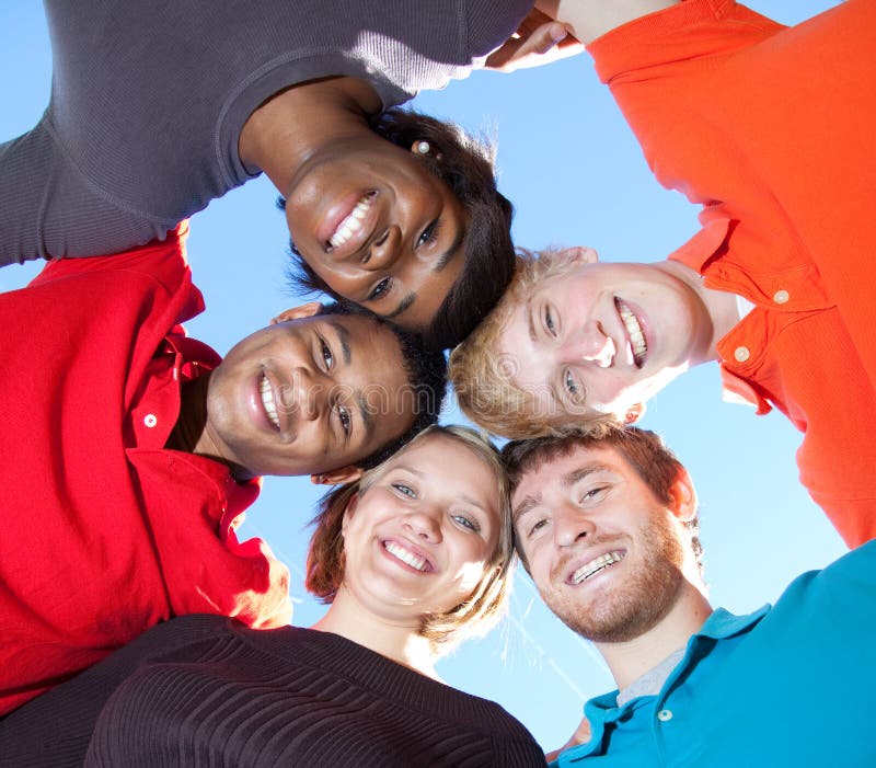 Faces of Smiling Multi-racial College Students Stock Image - Image of ...