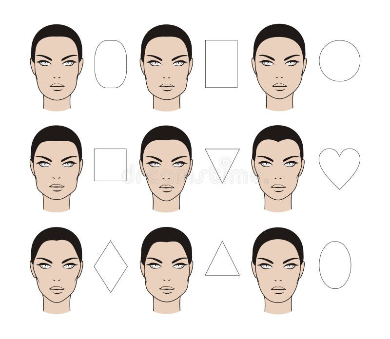Faces types stock vector. Illustration of shape, female - 22078114