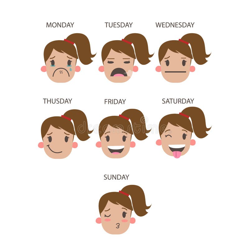 Days Week Cartoon People Stock Illustrations – 34 Days Week Cartoon ...