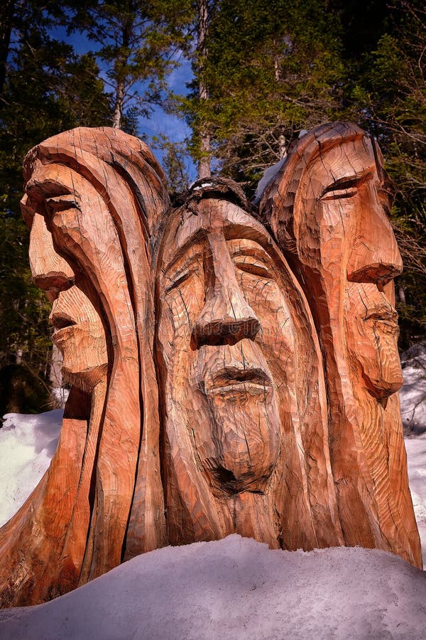 Faces in the woods stock image. Image of backwoodsmen - 347811139