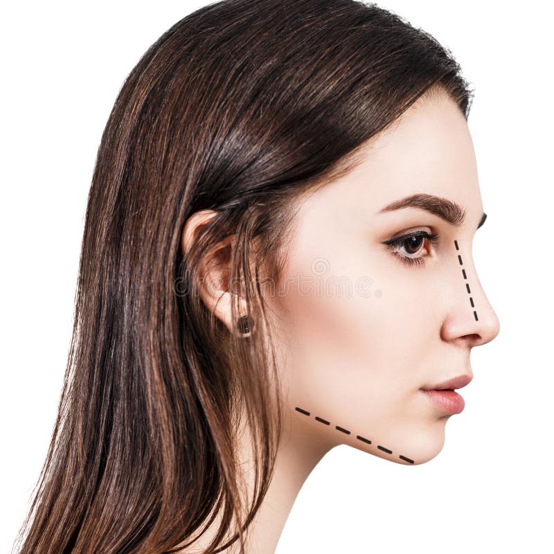 Faces of Young Woman with Lifting Arrows. Stock Photo - Image of female ...