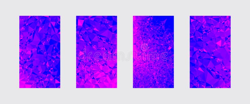 Facet Low Poly Vivid Green Colors Cover Page Layouts Graphic Design Set ...