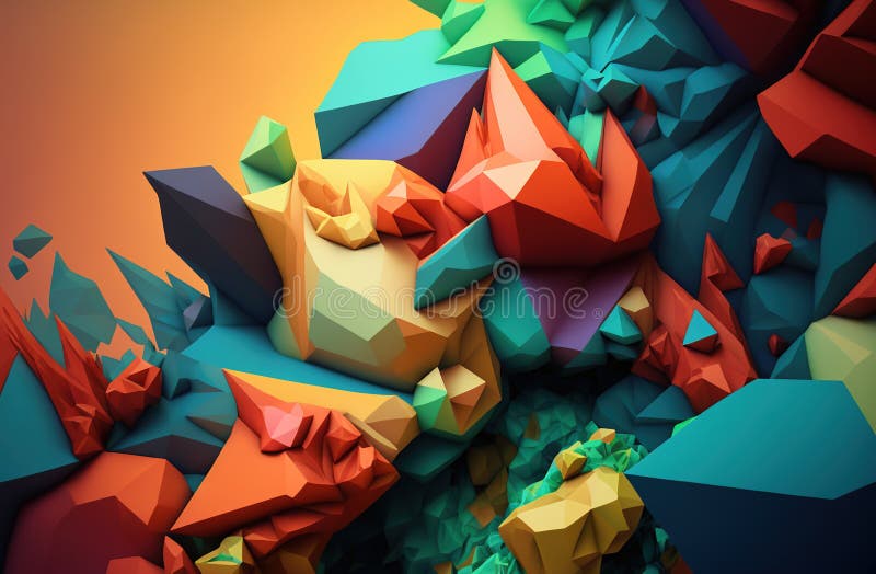 Facet Texture Geometric Background Art Color Rock Generative Ai Stock ...