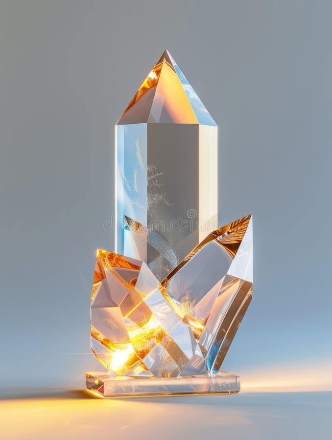 Faceted Crystal Prism Reflecting Light with Elegance Stock Photo ...