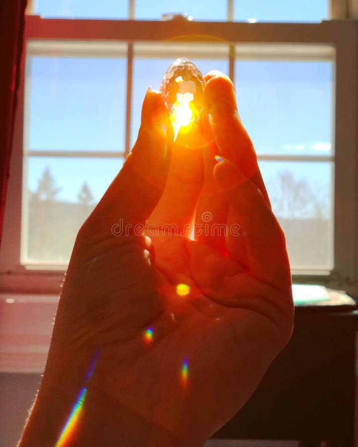 Faceted Crystal with Sunlight Reflection Stock Photo - Image of jewel ...
