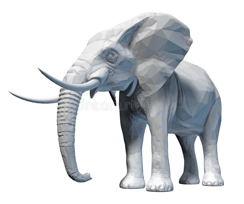 Faceted elephant isolated stock illustration. Illustration of wildlife ...
