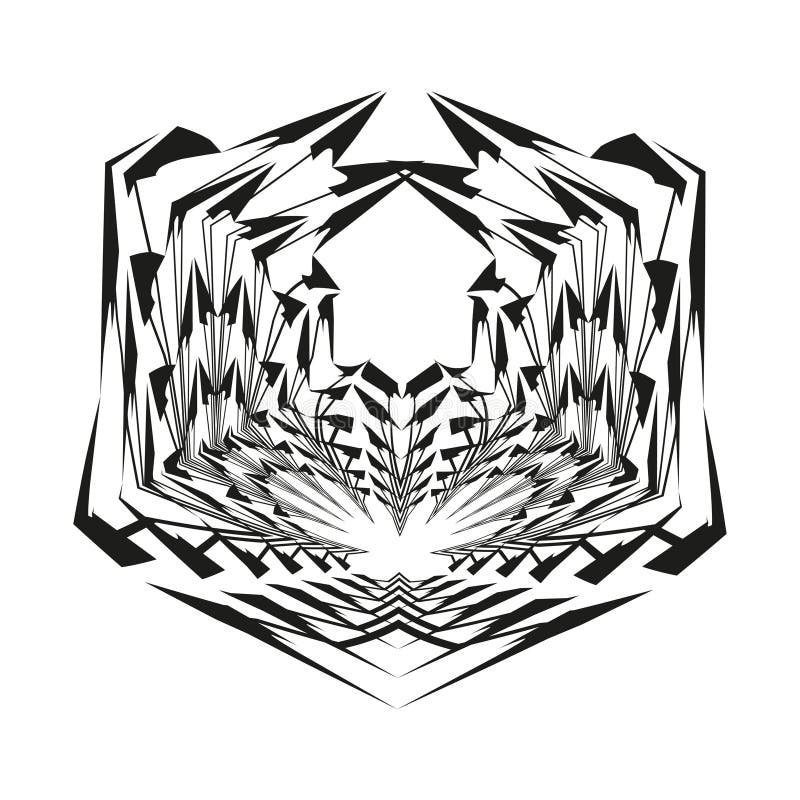 Faceted Octagon Emblem. Crystal Geometry Icon. Jagged Polygon Motif ...