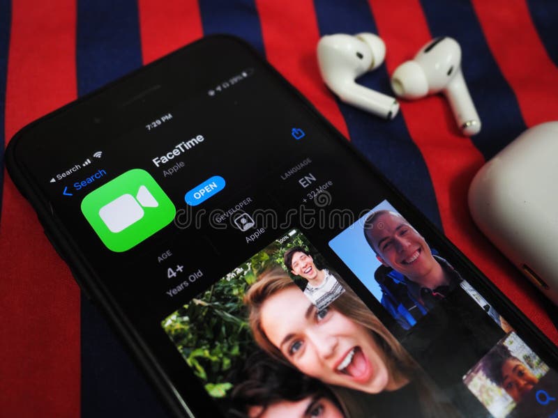 Facetime App on App Store Opened in IPhone Device Editorial Photo ...