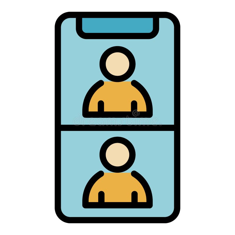 Facetime Chat Icon Color Outline Vector Stock Vector - Illustration of ...