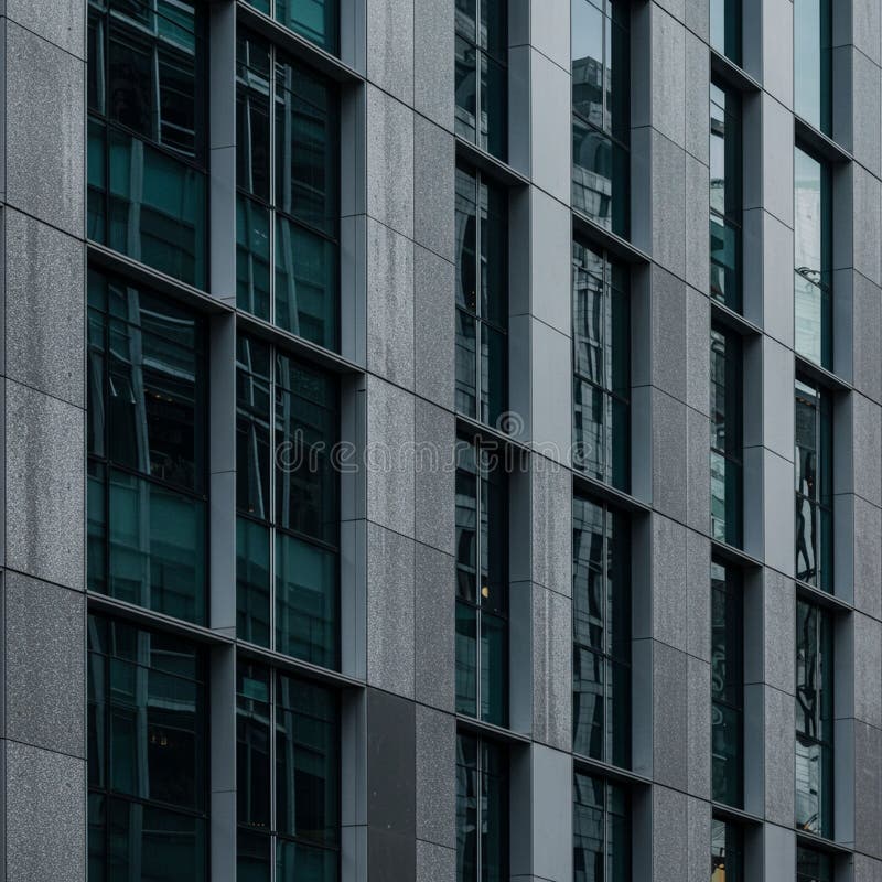 Fachada De Edificio Moderno Con Grandes Ventanas Rectangulares Dentro ...