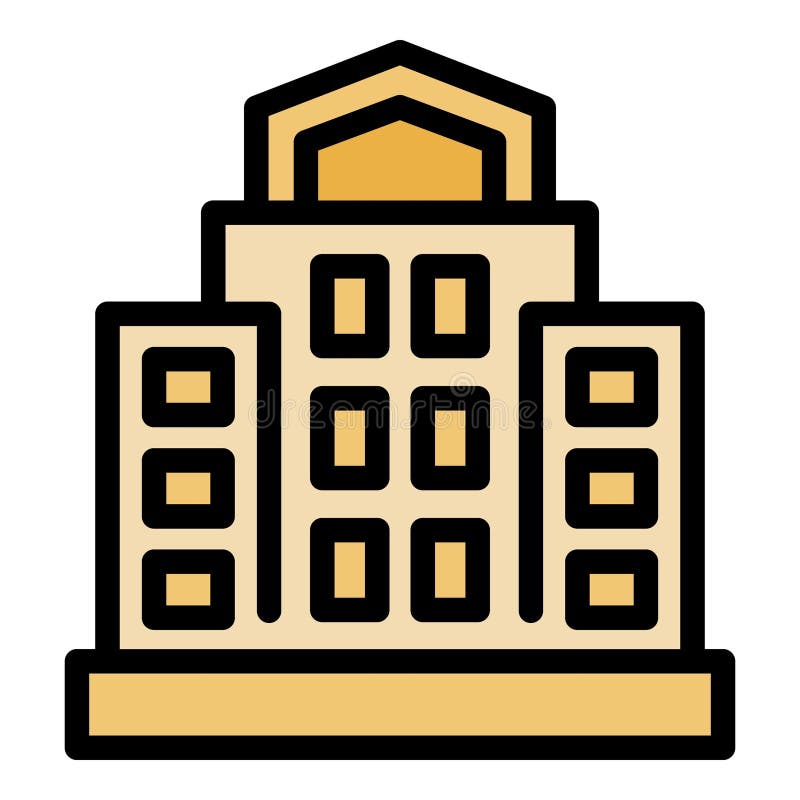 Fachada Moderna Del Edificio De Apartamentos Con Icono De Ventanas Ilustración del Vector ...