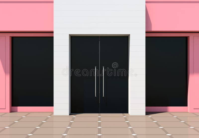 Fachada Rosada De La Tienda Stock de ilustración - Ilustración de ...