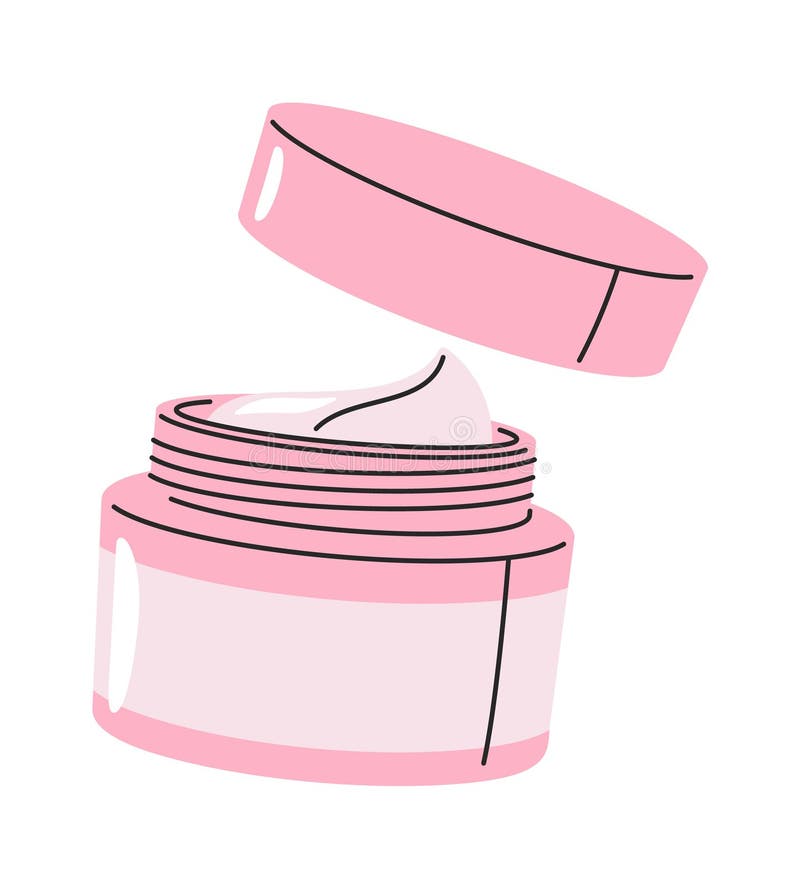 Facial Cream Container Hand Drawn Stock Vector - Illustration of lotion ...