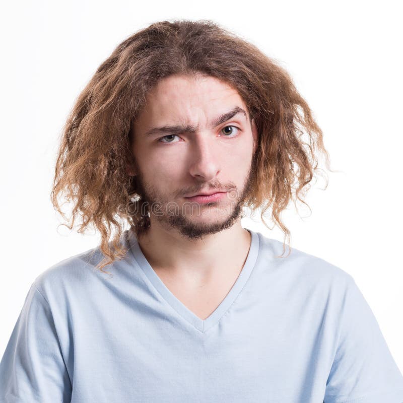 Facial Expression, Doubtful Man Grimacing, Cutout Stock Image - Image ...