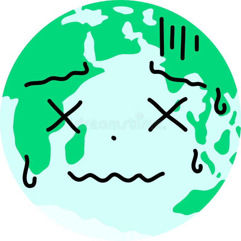 Facial Expression of a Eco Round Earth Stock Vector - Illustration of ...