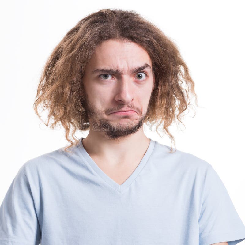 Facial Expression and Emotion, Embarrassed Man Stock Photo - Image of ...