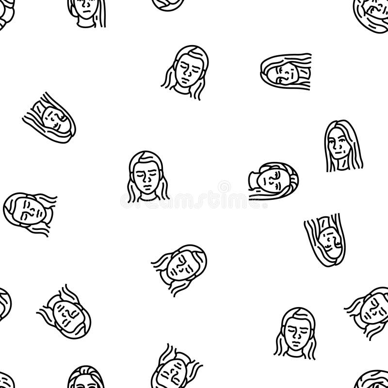 Facial Expression Female Smile Seamless Pattern Vector Stock Vector ...