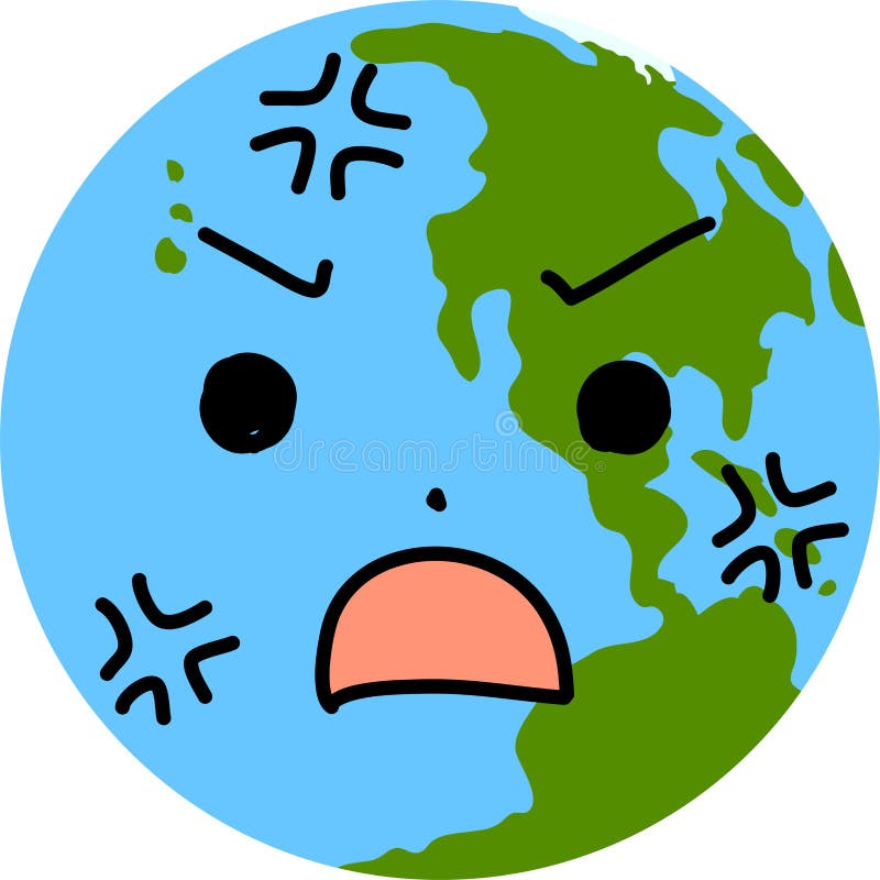 Facial Expression of a Round Earth Stock Vector - Illustration of ...