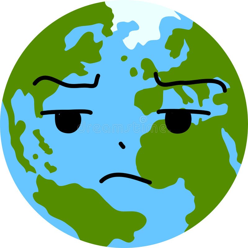 Facial Expression of a Round Earth Stock Vector - Illustration of ...