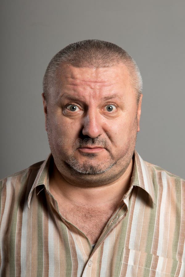 Facial Expression of a Surprised Man Stock Photo - Image of portrait ...