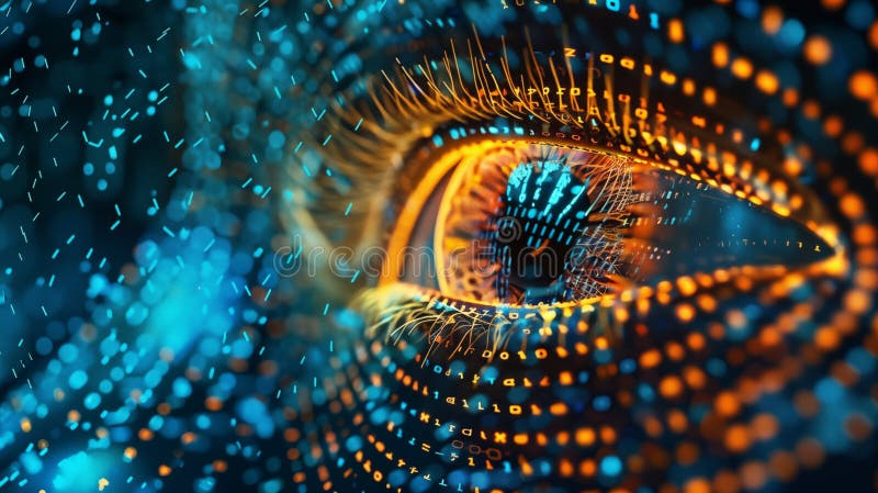 Facial and Eye Data Digitally Represented for Biometrics, AI Generated ...