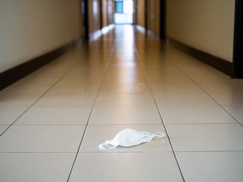 Facial Face Mask Left on Apartment Floor Stock Image - Image of drop ...