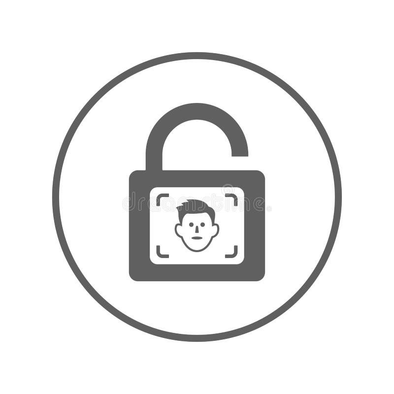 Facial, Face Unlock Icon. Gray Vector Graphics Stock Vector ...