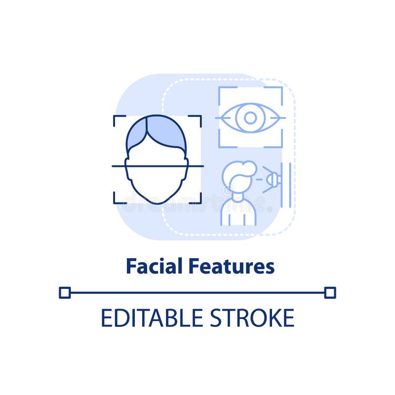 Facial Features Light Blue Concept Icon Stock Vector - Illustration of ...