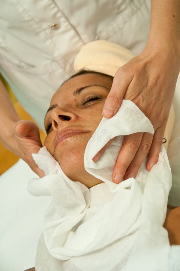 Woman face cleaning stock image. Image of beautyshop - 39309477