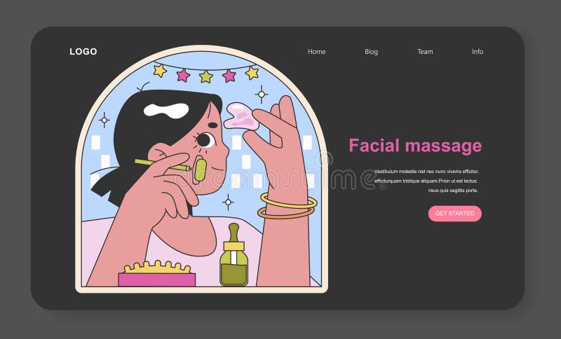Facial Massage Essentials Illustration. Flat Vector Illustration Stock ...