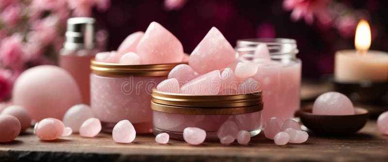 Facial Massage Kit Made from Rose Quartz. Stock Photo - Image of ...