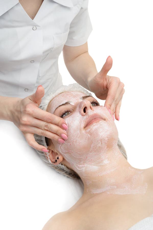 Facial Massage with Scrub Mask Stock Photo - Image of skincare ...