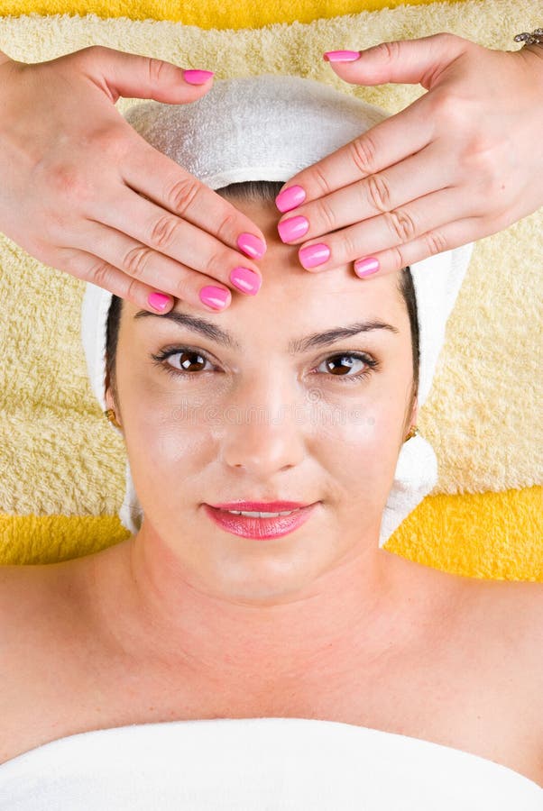 Woman Getting Facial Massage in Spa Salon Stock Photo - Image of gentle ...