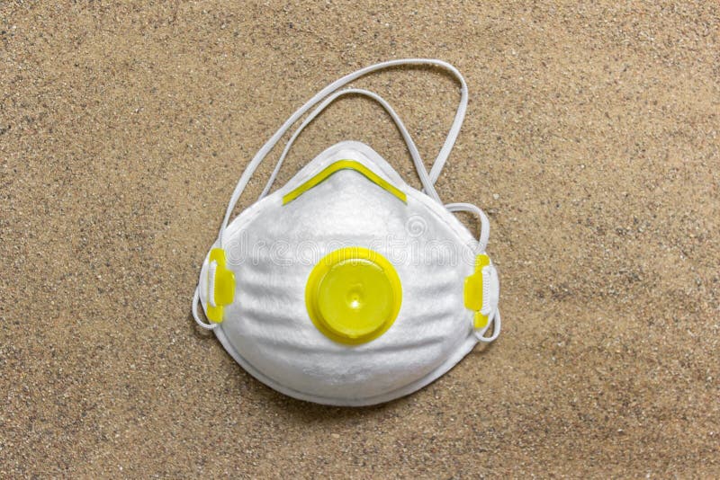 Protective Facial Mask on Sand Surface Stock Image - Image of medicine ...