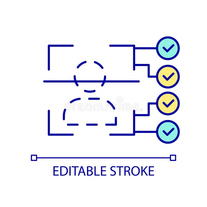 Facial Recognition Accuracy RGB Color Icon Stock Vector - Illustration ...