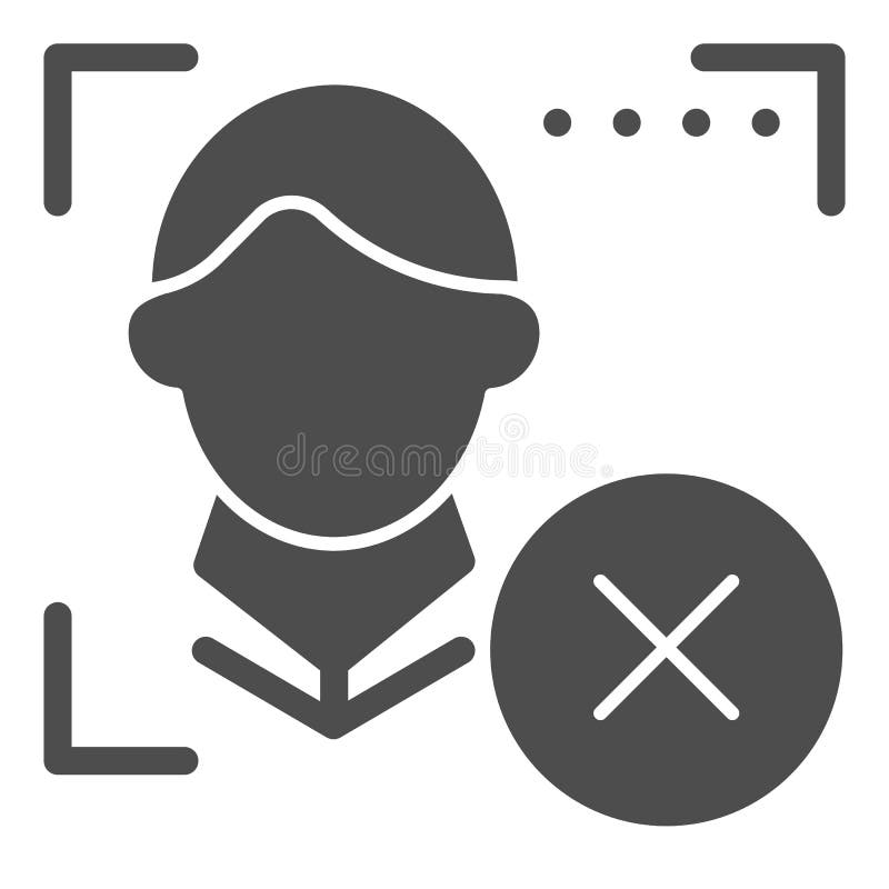 Facial Recognition Alert Solid Icon. Face Scan Attention Vector ...
