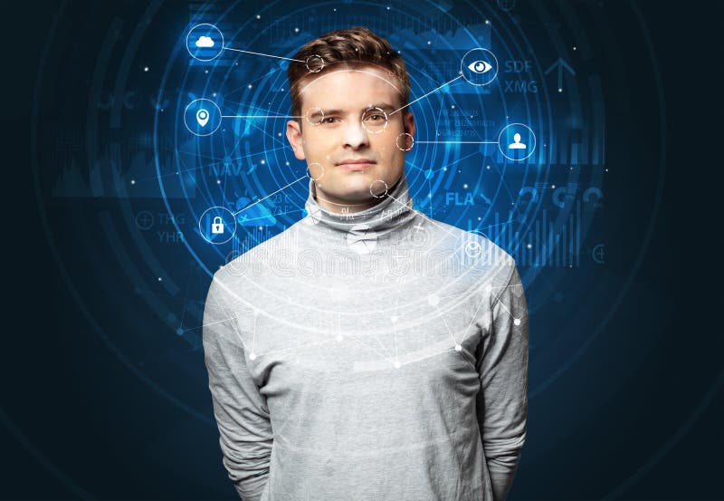 Facial Recognition Biometric Technology Stock Photo - Image of data ...