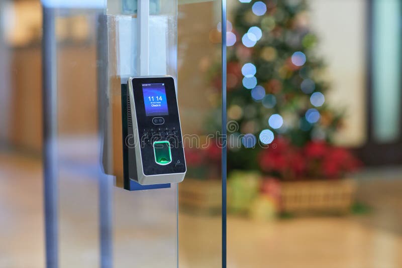 Fingerprints Scanner Machine for Access Door Security Stock Photo ...