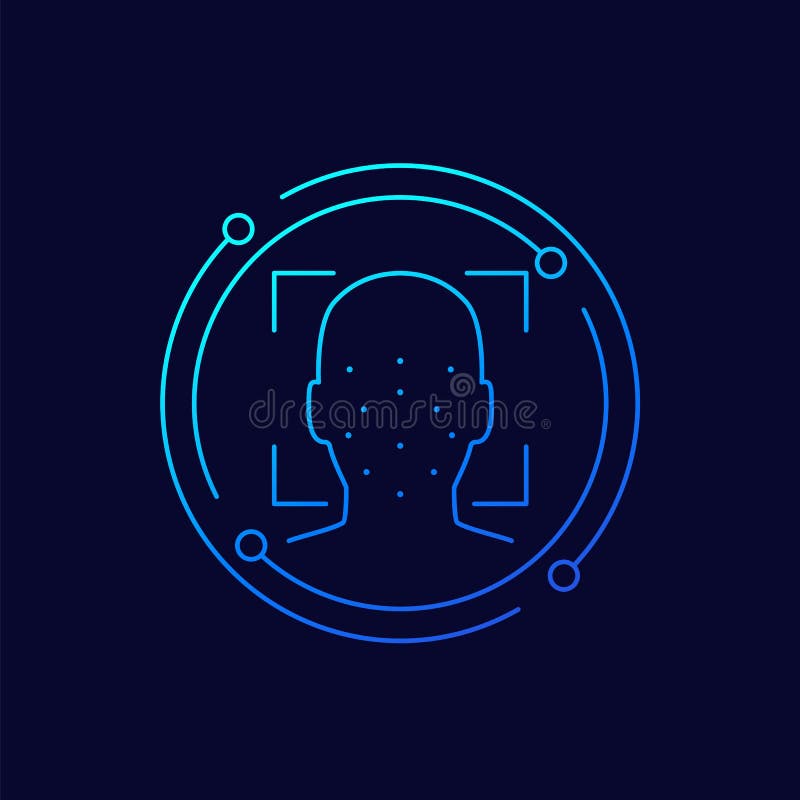 Facial Recognition Icon, Biometric Face Scanning Stock Vector ...