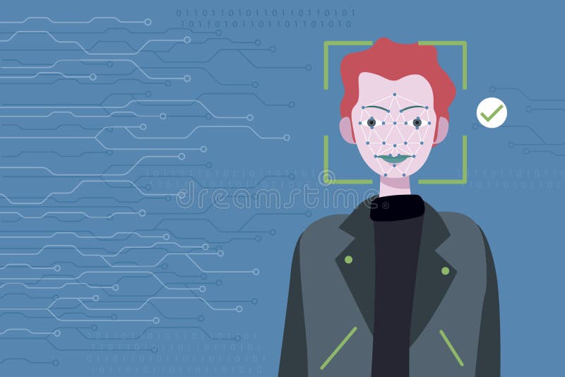 Facial Recognition Man stock illustration. Illustration of business ...