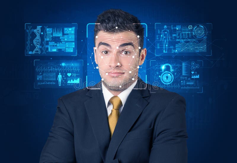 Facial Recognition System Concept Stock Image - Image of recognition ...