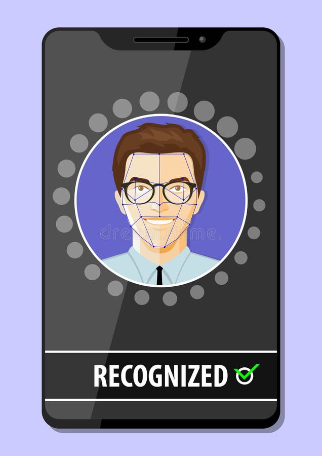 Facial Recognition System Concept. Biometric Verification Stock Vector ...