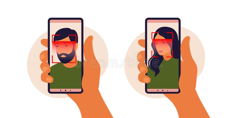 Facial Recognition System Concept. Face ID, Face Recognition System ...