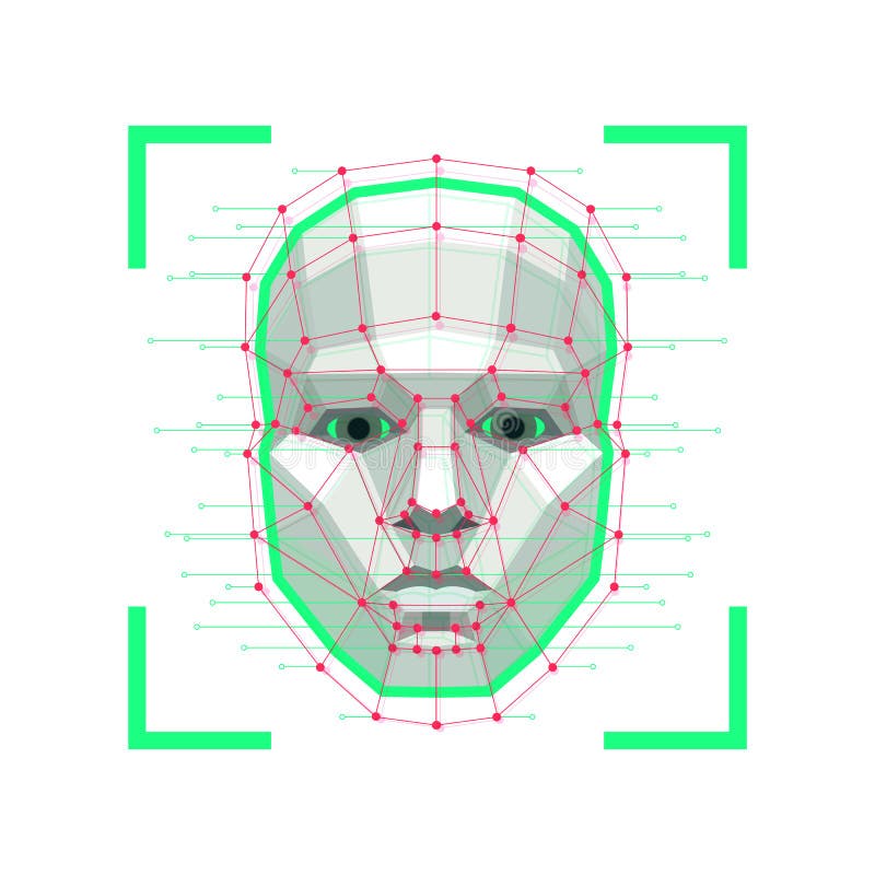 Facial Recognition System Concept. Face ID Verification Services or ...